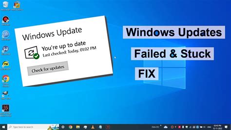 Windows Update Failed Or Stuck Fix Youtube