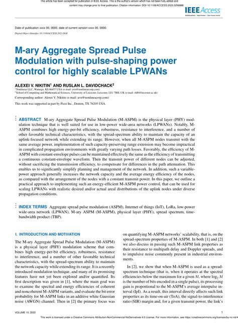 Pdf M Ary Aggregate Spread Pulse Modulation With Pulse Shaping Power Control For Highly