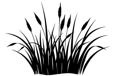 Grass Silhouette Illustration Nature Inspired Design Premium Ai Generated Vector
