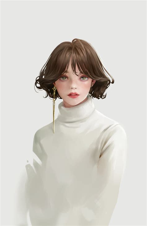 Safebooru 1girl Absurdres Bangs Blush Brown Hair Commentary Earrings