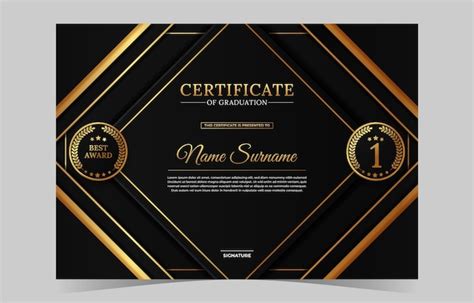 Premium Vector Geometric Certificate Of Graduation Template