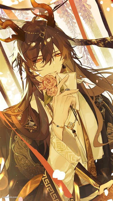 手紙とピンクの薔薇を持つ鍾離 原神のandroid用のスマホ壁紙1080 X 1920 壁紙キングダム