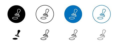 Rubber Stamp Icon Set Approval Seal Authority Vector Image