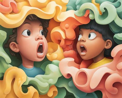 Vibrant Depiction Of Stuttering Focused Exercises Forming Dynamic Communication Pathways