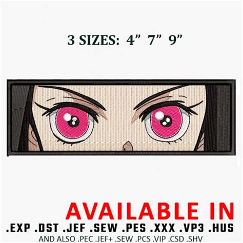 Nezuko Eyes Embroidery Design Demon Slayer Embroidery Anim Inspire