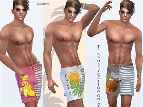 Sims Houses Tropics Mens Swimming Shorts Man Swimming Swim Shorts