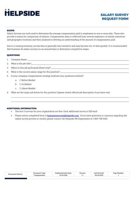Salary Survey Template Free Word Templates