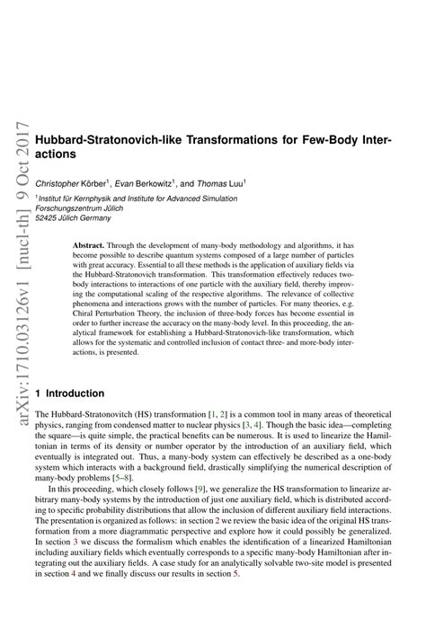 Pdf Hubbard Stratonovich Like Transformations For Few Body Interactions