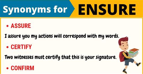 100 Synonyms For Ensure With Examples Another Word For Ensure 7ESL