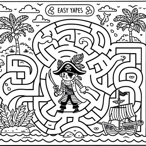Piratskepp Seglar Genom En Labyrint Av öar Målarbild För Killar Från Sex år Gratis