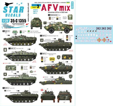 Decals For 135 War In Ukraine 3 Ukrainian Afvs 2022 War Brdm 2 Bmp