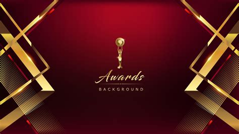Red Maroon Golden Awards Graphics Background Lines Frame Corner