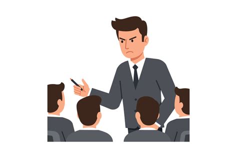 Business Meeting With An Assertive Speaker In A Suit Deliver