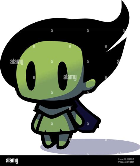 Cute Green Kawaii Chibi Cartoon Character Stock Vector Image And Art Alamy