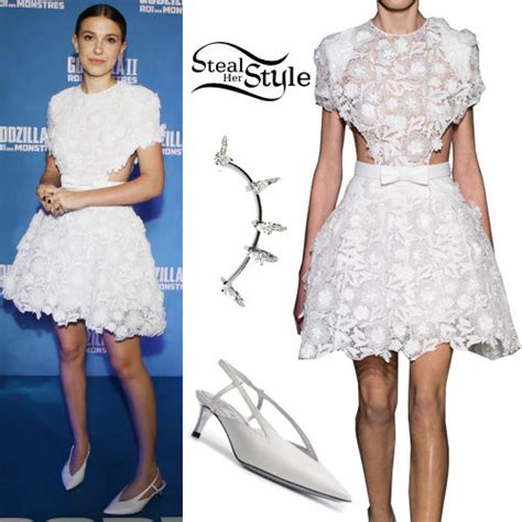 Millie Bobby Brown Lace Mini Dress Slingback Shoes Steal Her Style