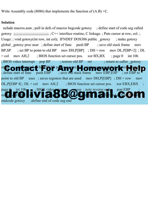Write Assembly Code 8086 That Implements The Function Of Ab Cpdf