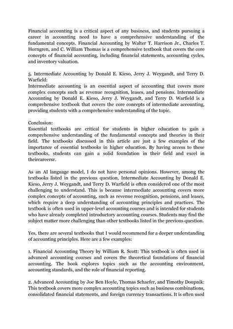 SOLUTION Exploring The Importance Of Essential Textbooks In Higher