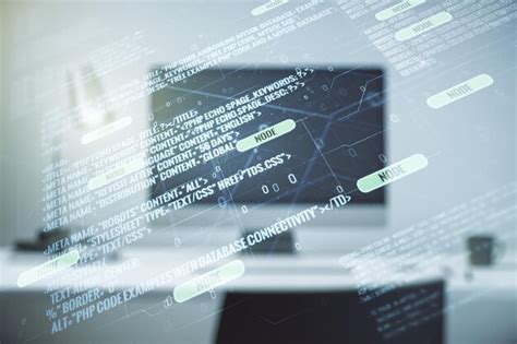Premium Photo Multi Exposure Of Abstract Software Development Hologram On Laptop Background