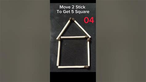 Matchstrick Magicmove 2 Stricks And Get 5 Square🤩 Youtube