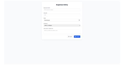 Expenses Entry Free React Tailwind Component