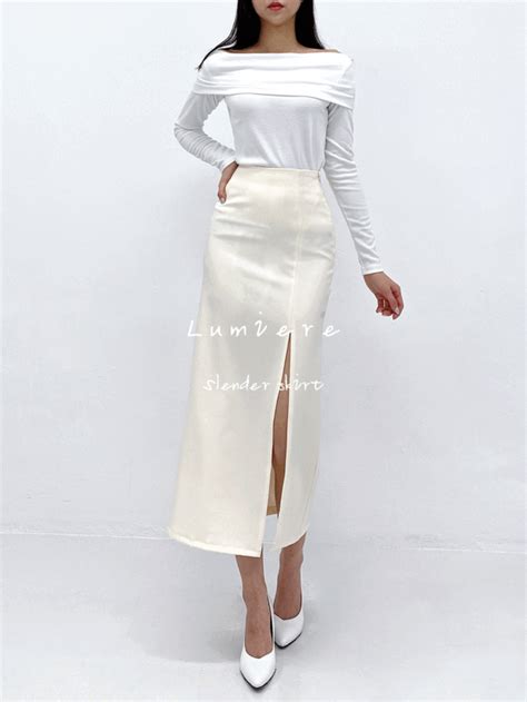 루미에르 당일출고 오피스룩 color 슬렌더 트임 롱 치마 스커트 봄스커트 여름스커트 봄치마 여름치마 캉캉스커트 속바지치마 머메이드스커트 꾸안꾸 플리츠스커트 롱치마