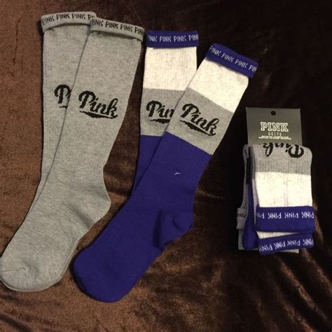 New 2 Bundle Pink Victorias Secret Knee High Socks Victoria Secret