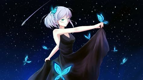 1920x1080 Anime Girl Black Dress