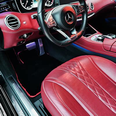 2015 2021 Black Sheepskin Car Mats Fits Mercedes S Class C217 S550