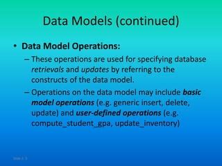 Adbms Data Models Schemas Instances And States Pptx