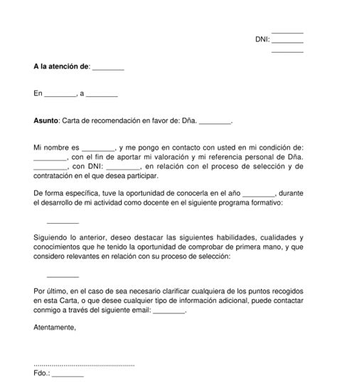 Carta de Recomendación Personal Modelo Word y PDF