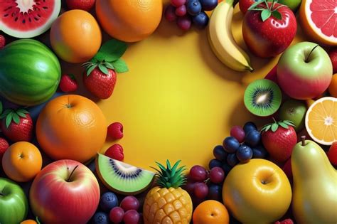 Premium Ai Image Fruits Frame Background