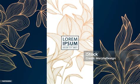 벡터 디자인 요소 레이블 프레임 청첩장 소셜 넷 스토리 포장 고급 제품 향수 비누 와인 세트 선 황금 배경 나뭇잎이있는 꽃 패턴 개념에 대한 스톡 벡터 아트 및 기타 이미지