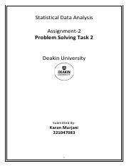 Assignment Submission Pdf Statistical Data Analysis Assignment Problem Solving Task