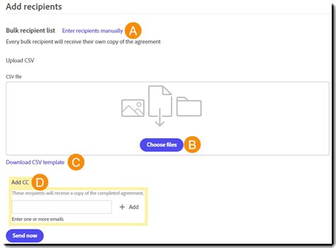 Csv Option Missing From Bulk Send On Team Pro Acco Adobe Community