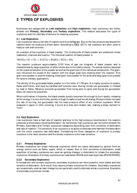Types Of Explosives Lecture Notes Eng 101 Studocu