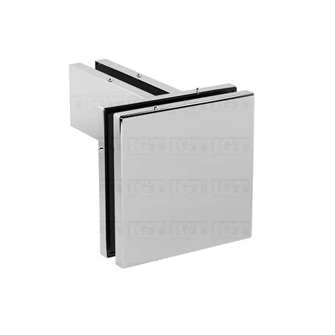Igt Patch Connector With Support Fin Brushed Stainless Igt Glass