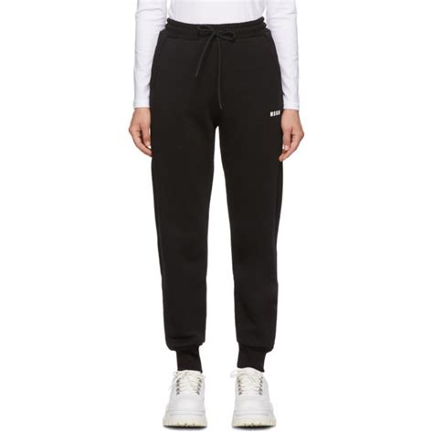 Msgm Black Mini Logo Lounge Pants Msgm