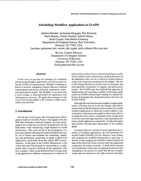 Pdf Scheduling Workflow Applications In Grads