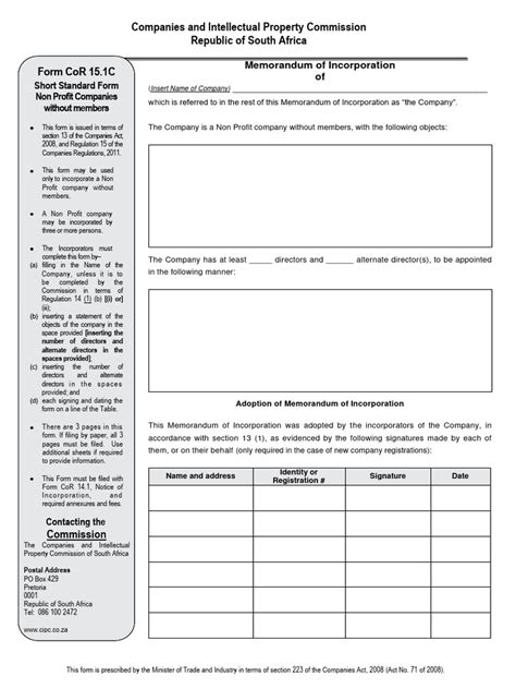 Companies And Intellectual Property Commission Republic Of South Africa