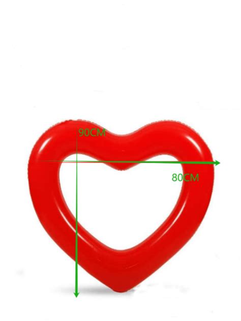 Red Heart Pool Float Inflatable Swim Water Ring Float Swimming Pool