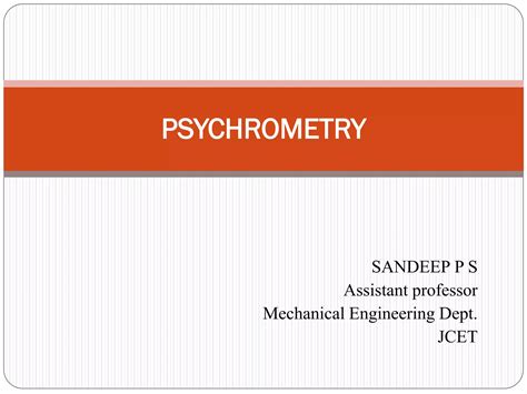 Psychrometric Chart And Process Pdf