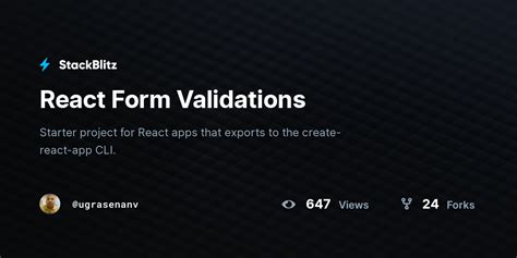 React Form Validations Stackblitz