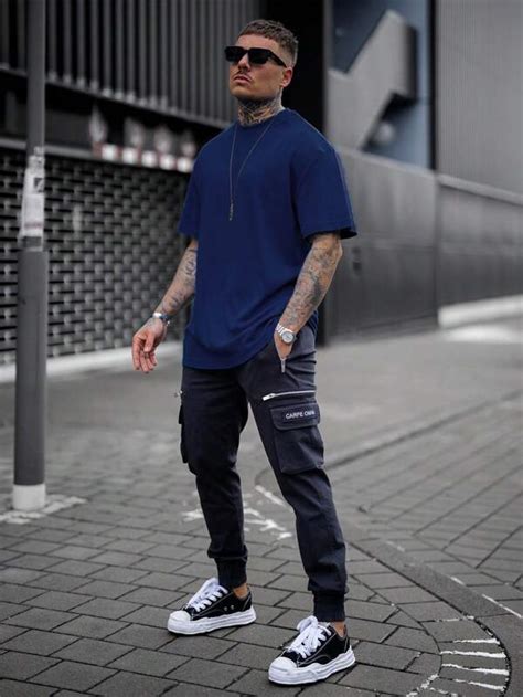 Men Solid Drop Shoulder Tee Shein Uk