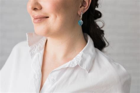 Premium Photo Detail Of Young Woman Wearing Beautiful Luxury Earring