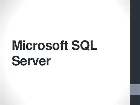 Microsoft Sql Server презентация онлайн