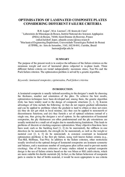 Pdf Optimization Of Laminated Composites Considering Different