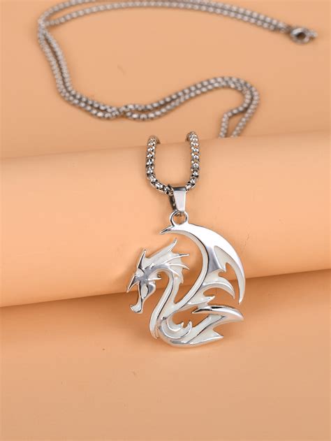قلادة بتعليقة يضئ في الظلام النمط الغربي تنين