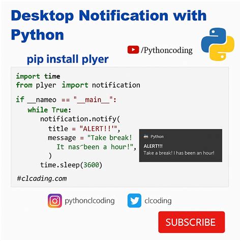 Python Coding Desktop Notification With Python Instagram