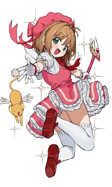 Kinomoto Sakura Kero And Kinomoto Sakura Cardcaptor Sakura Drawn By