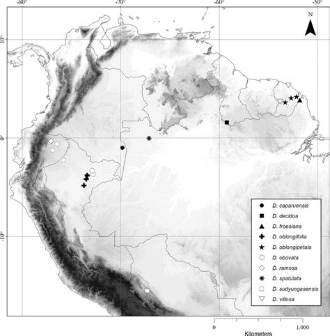 Known Distributions Of The Ten Species Of Dacryodes Described Herein